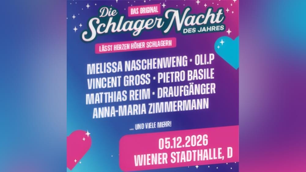 Die Schlagernacht des Jahres 2026 - Tickets | eventpicker.at